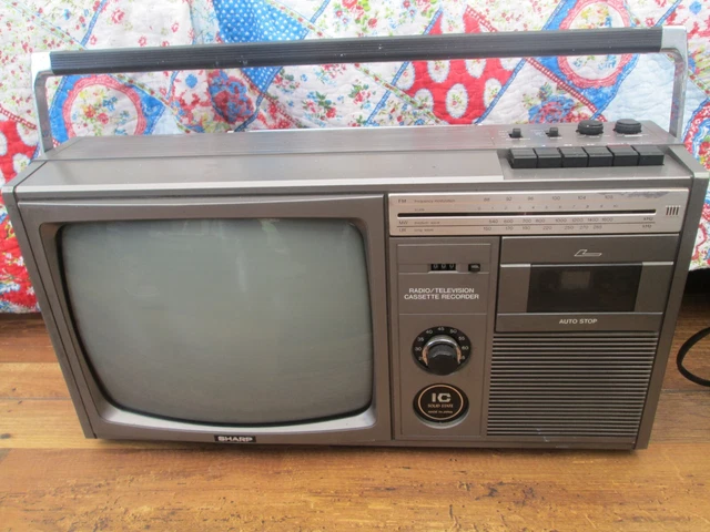 VINTAGE SHARP RADIO Television Tv Cassette Recorder 12P-29H Not Tested ...