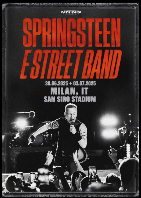 BRUCE SPRINGSTEEN & E Street Band 2025 World Tour: MILAN San Siro Stadium Poster EUR 39,00 ...