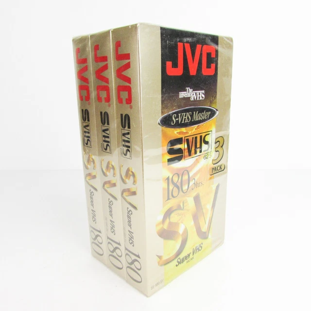 JVC S-VHS MASTER Tapes SV180 Super VHS SE-180SV nuovo e sigillato confezione da 3 EUR 34,33 ...
