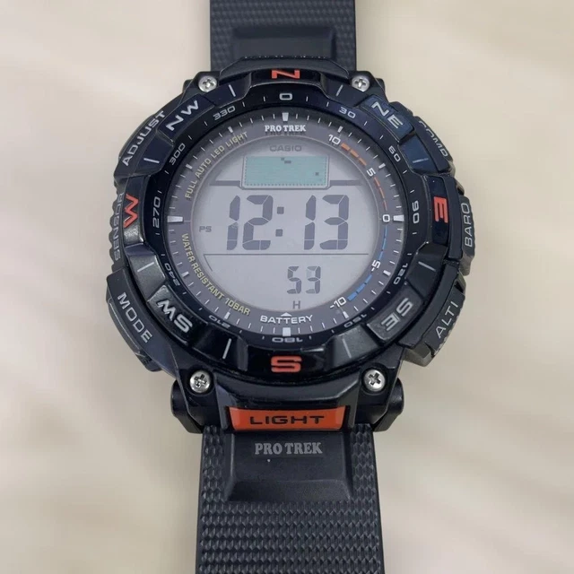 CASIO PRO TREK PRG-340 Tough Solar Watch Triple Sensor Waterproof 10BAR ...