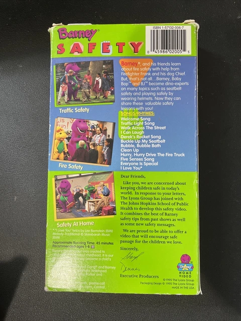 BARNEY - BARNEY Safety (VHS, 1995) Ages 1-8 £3.65 - PicClick UK
