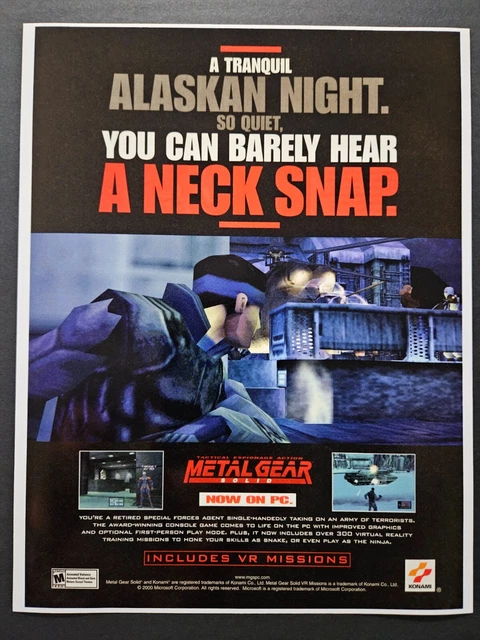 METAL GEAR SOLID Playstation 1 PS1 PS One PC Game Promo Ad Wall Art ...