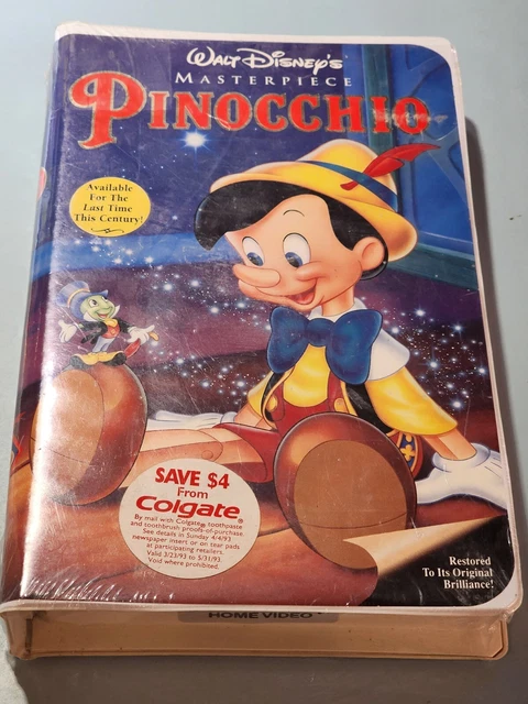PINOCCHIO VHS MASTERPIECE Collection Walt Disney 1993 SEALED BRAND NEW ...