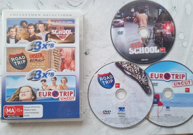 OLD SCHOOL - Uncut / Road Trip - Uncut / Eurotrip (DVD, 2002) Will ...