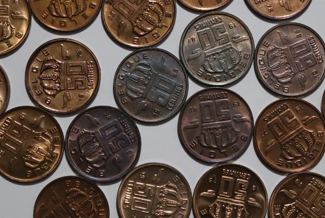 🧭 🇧🇪 BELGIUM 50 Centimes Collection High Grade B53 #50 Cg39. $44.13 ...