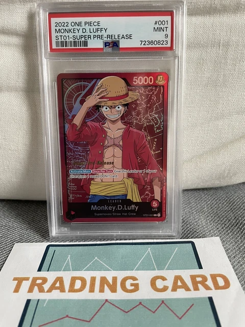 2022 ONE PIECE Super Pre-Release Monkey D. Luffy Leader ST01-001 PSA 9 EUR 15,60 - PicClick IT