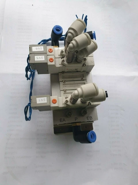 SMC 6 PORT Manifold W/ X3 Sy3120-1H-M5-X901 Solenoid Valves (In7S3B3) £142.20 - PicClick UK