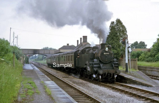 LANGPORT WEST RAILWAY STATION, SOMERSET. 1964 Loco; 82040 PHOTO 12 x 8 ...