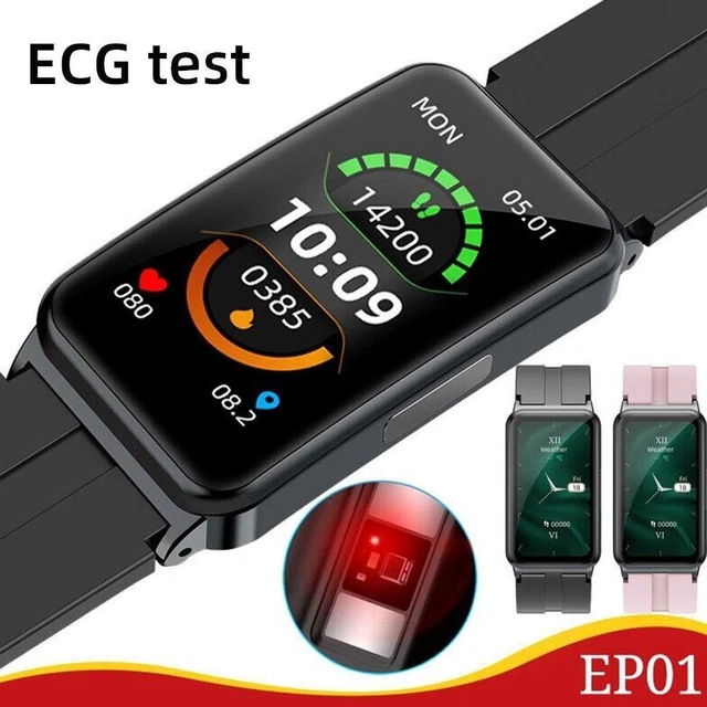 EP01 BLOOD GLUCOSE Sugar Smart Watch Body Temperature ECG HRV Monitor ...