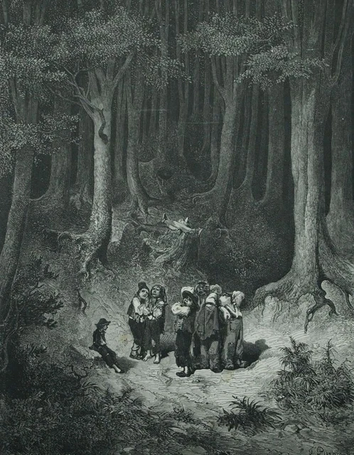 LE PETIT POUCET ET SES FRÈRES Perrault Gravure illustration de Gustave ...