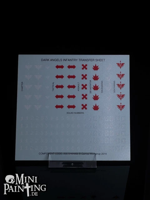 GW WARHAMMER 40K DARK ANGELS INFANTRY Transfer Sheet Abziehbilder 2014 ...