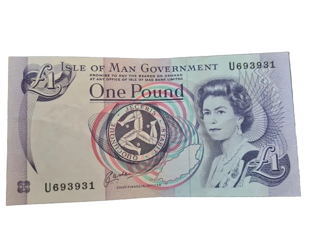 UNC ISLE OF Man One Pound Note! Excellent Condition! Rare Find! £5.00 ...