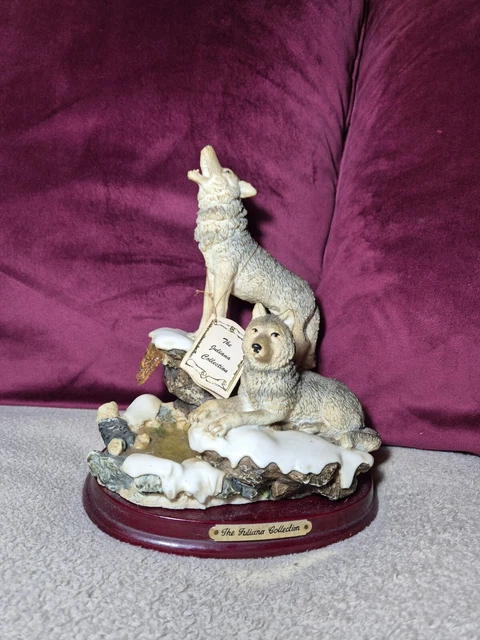 VINTAGE THE JULIANA Collection Wolf Howling Family Sculpture Resin ...