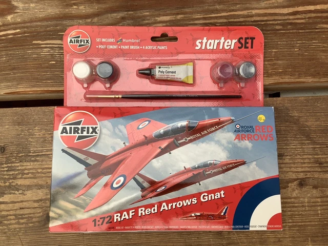 AIRFIX RAF RED Arrows Gnat Jet Starter Set 1:72 - A55105 Plastic Model ...