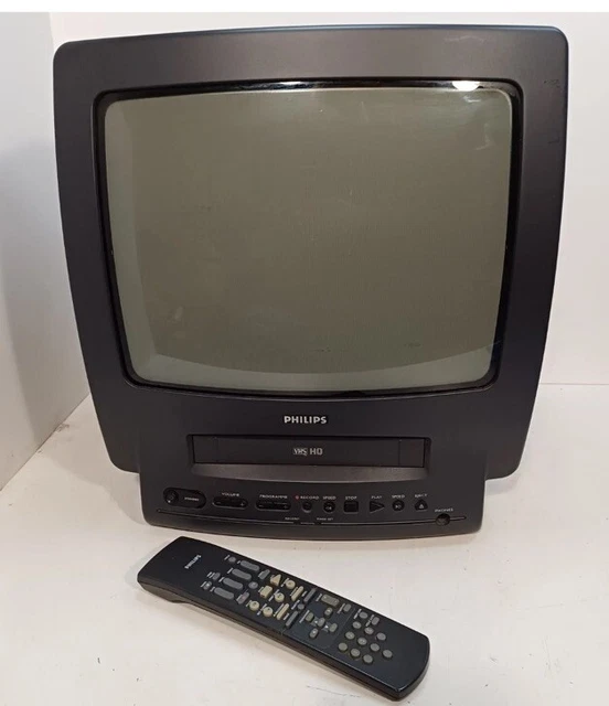 PHILIPS 14TVCR240 TELEVISION/VCR Combo +Remote VHS PAL RETRO-GAMING 14" CRT £160.45 - PicClick UK