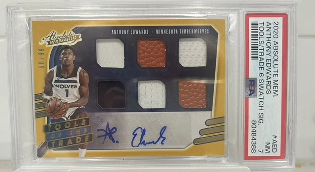 2020-21 ABSOLUTE MEMORABILIA Anthony Edwards RC Patch Auto RPA 50/99 ...