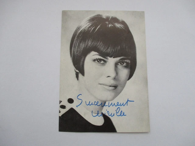 ANCIENNE CARTE PHOTO Tele Poche Autographiée Mireille Mathieu Chanteuse ...