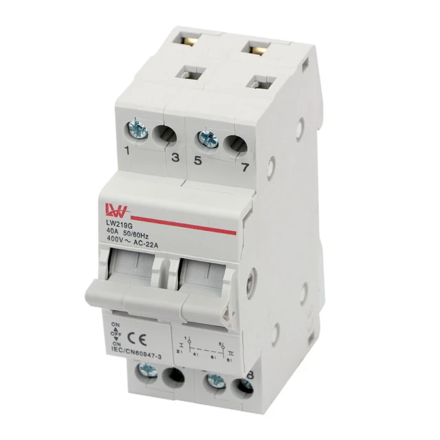 UK MANUAL TRANSFER Switch 2 Pole -40A Modular Change over Switch £10.99 - PicClick UK
