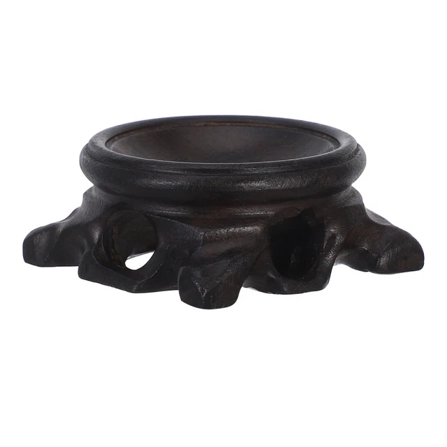 4 5CM CRYSTAL Ball Stand Wood Base Black Sandalwood Display Holder £8. ...