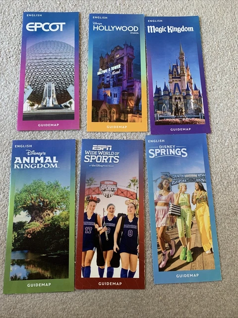 WALT DISNEY WORLD Park Maps Epcot Magic Kingdom Studios Springs Animal ...