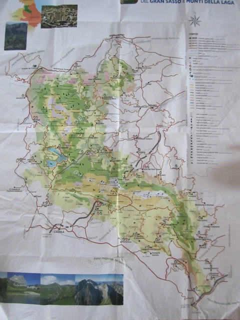 CARTINA MAPPA TURISTICA Parco Nazionale Del Gran Sasso E Monti Della ...