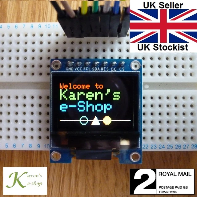 0 95and 96x64 Spi Full Colour Ssd1331 Oled Lcd Display Module Arduino Raspberry Pi £10 95
