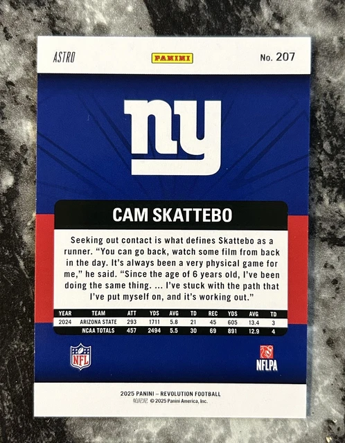 2025 PANINI REVOLUTION Cam Skattebo Red Astro Rookie #207 Giants $5.48 ...