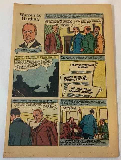 PAGE DE DESSIN Animé 1957 ~ WARREN G HARDING EUR 11,24 - PicClick FR