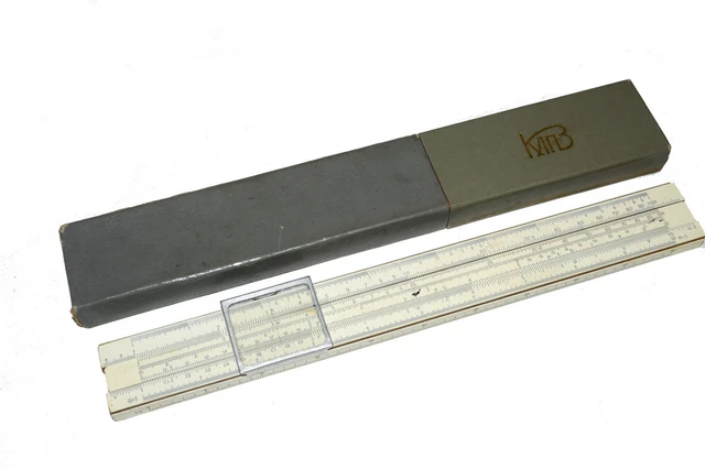 VINTAGE SOVIET WOOD Logarithmic Slide Ruler in Case Calculator USSR ...