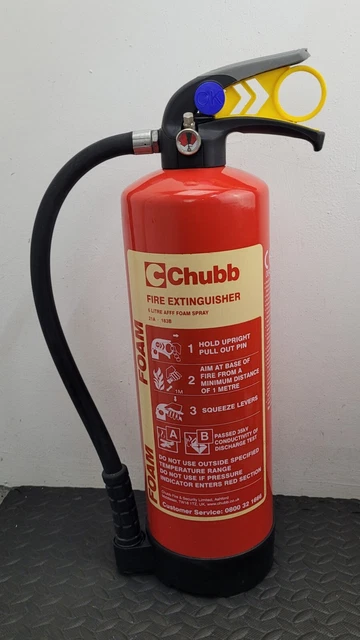 CHUBB 6L LITRE Foam Fire Extinguisher, Home Office Garage Unit, Safety ...