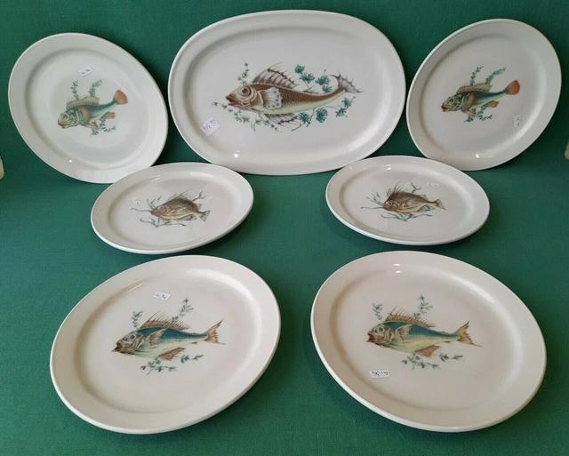 SERVIZIO PIATTI DA Tavola Porcellana Ariston Pesce Richard Ginori ...