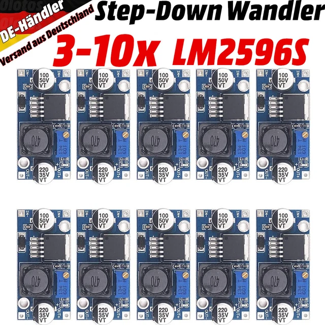 10X LM2596S DC-DC Step Down Spannungswandler Arduino Modul Regler ...