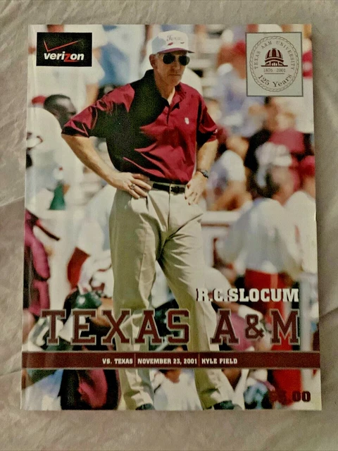 PROGRAMME DE FOOTBALL Texas A&M Aggies vs. Texas Longhorns 2001 FC3A ...