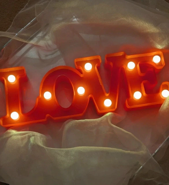 LOVE HEART LAMP 3D LOVE LED Letter Sign Night Light Anniversary ...