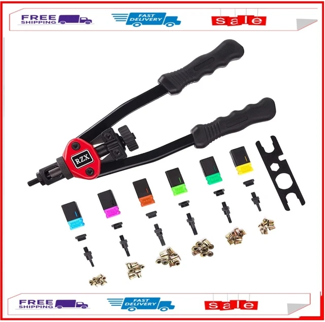 RIVET GUN KIT Rivnut Thread Setting Tool Nut-Thread Hand Riveter with ...