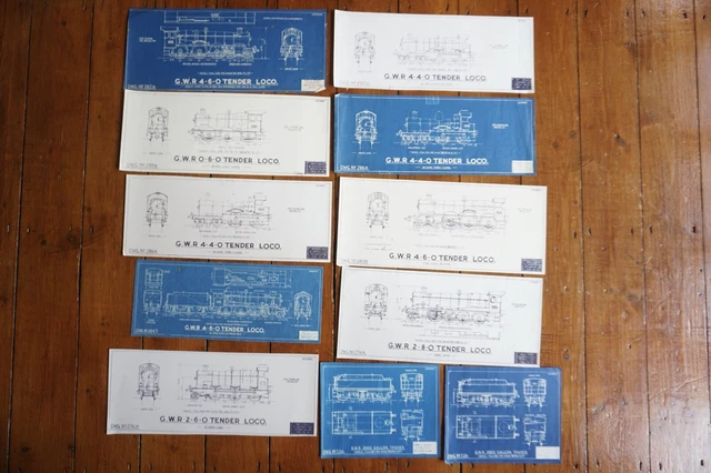 GWR LOCO LOCOMOTIVE & Tender Technical Diagrams Drawings Blue Print x11 ...