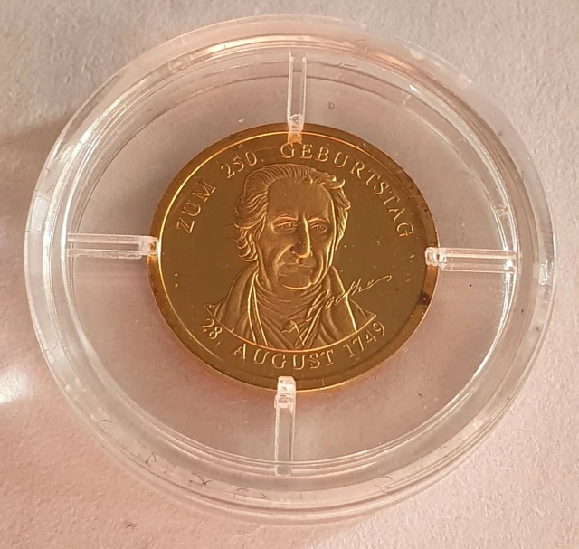 1/20 UNZE GOLD - Johann Wolfgang Von Goethe - Goldbarren - Medaille - Selten EUR 109,99 ...