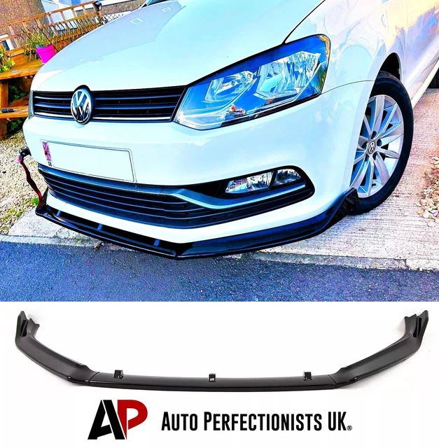 VW POLO MK5 6R 6C GTI R Gloss Black Front Splitter Spoiler Lip Body Kit ...