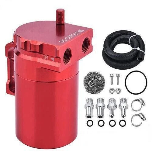 OIL CATCH CAN Kit Aluminum Reservoir Baffled Tank with Breather Filter ...