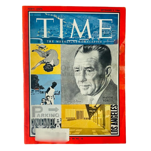 TIME MAGAZINE SEPTEMBER 2 1966 Vol 88 No. 10 Mayor Sam Yorty Cover £12. ...