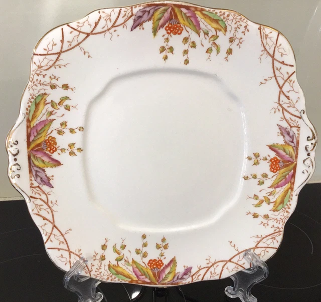 VINTAGE ROYAL ALBERT Crown China Cake Plate “VIRGINIA”, HP, Jewelled ...