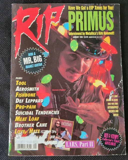 RIP MAGAZINE JAN 1994 PRIMUS Tool Fishbone Def Leppard Aerosmith w ...