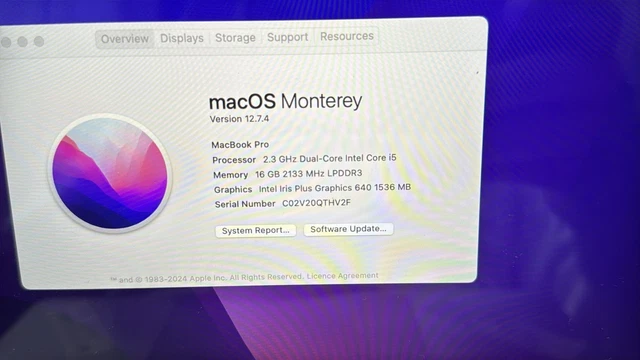 MACBOOK PRO A1708 13" Motherboard Logic Board i5 2.3GHz 16GB 2017 820 ...