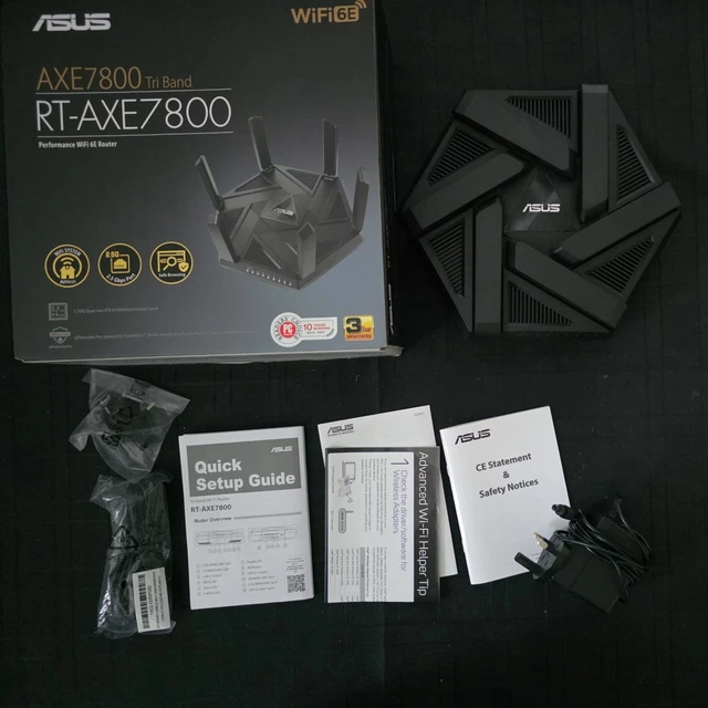 ASUS TRI BAND RT-AXE7800 Wi-Fi 6e Router 6Ghz Band 2.5g Port Aimesh ...