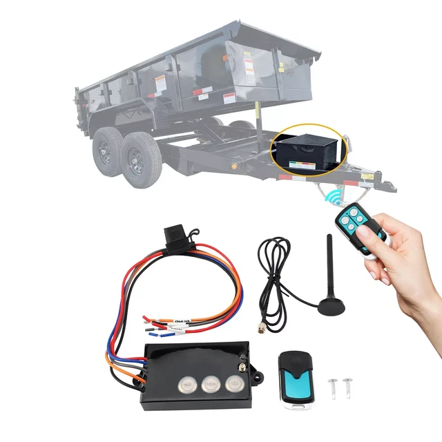 DUMP TRAILER WIRELESS Remote Control System Kit Hydraulic Lift Winch ...