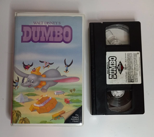 DUMBO VHS - 1985, Black Diamond First Release) RARE Cover w/ Pink Spine ...