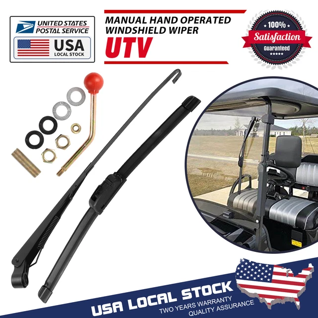 UTV MANUAL HAND Operated Windshield Wiper Rubber Blade Universal ...