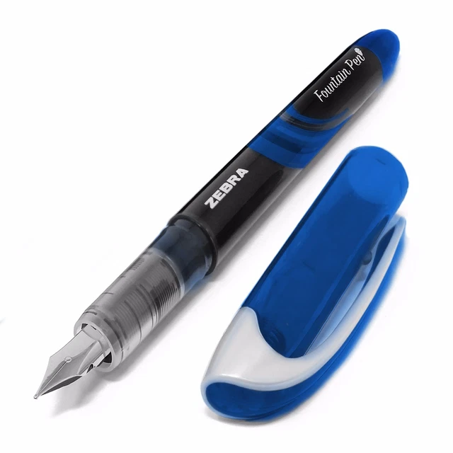 ZEBRA FUENTE - Jetable Fontaine Stylo - Pack De 3 - Noir/Bleu/Rouge EUR ...