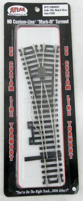 HO SCALE CODE 100 Custom-Line "Mark IV" Wye Turnout Track - Atlas #280 ...