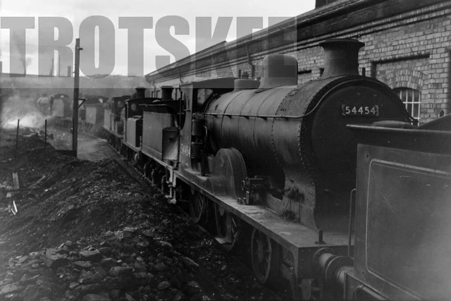 LARGER NEGATIVE BR British Railways Steam Loco 54454 Class 3P-F 1955 ...